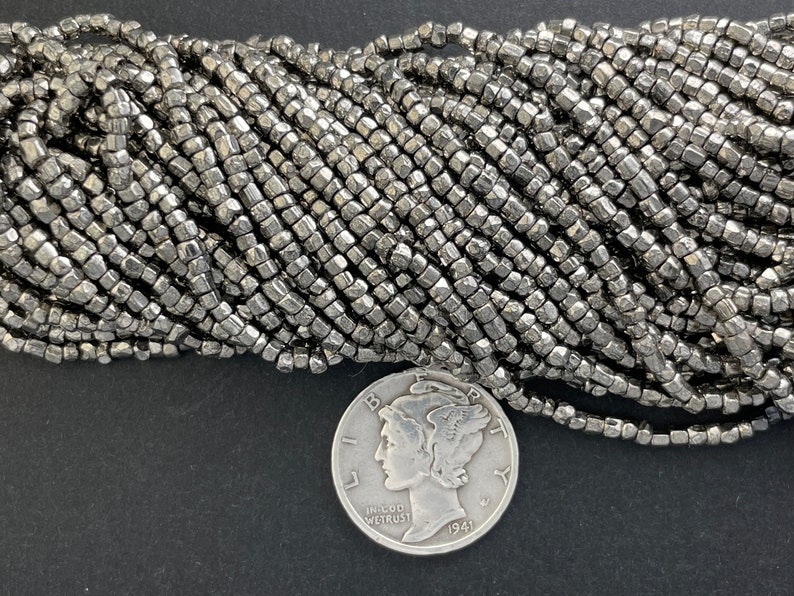 Metallic Antique Marcasite Color - Vintage Hex Cut Seed Beads Size 9/0 ...