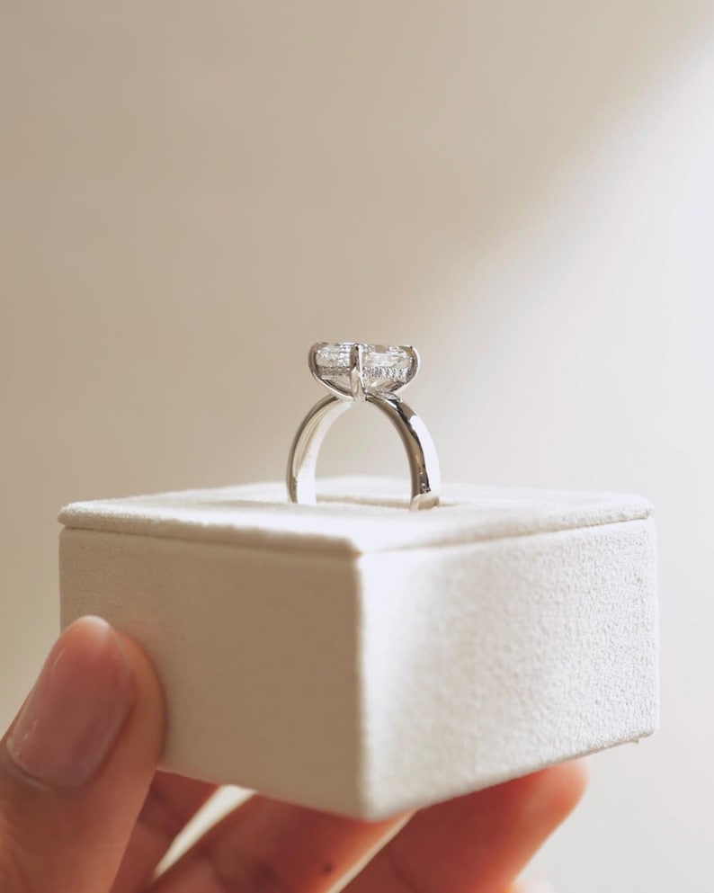 Cushion Thick Band Engagement Ring, 2.5 CT Cigar Band Cushion ...