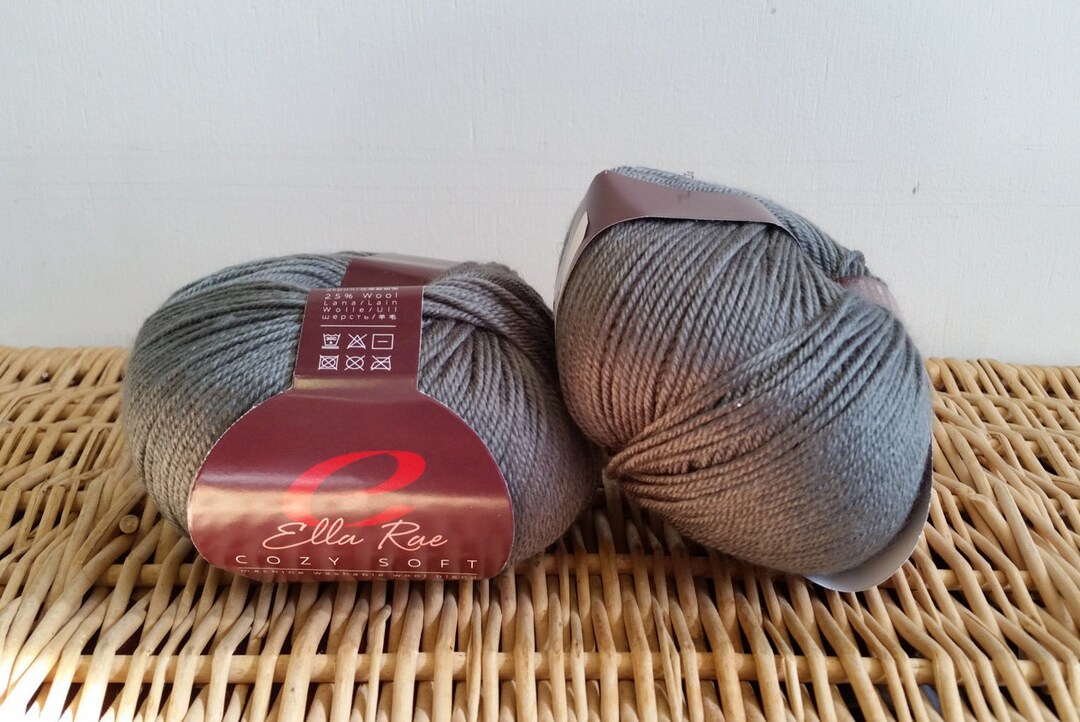 Worsted Wool Blend Yarn, Baby Yarn, Ella Rae Cozy Soft Smokey Blue 41 ...