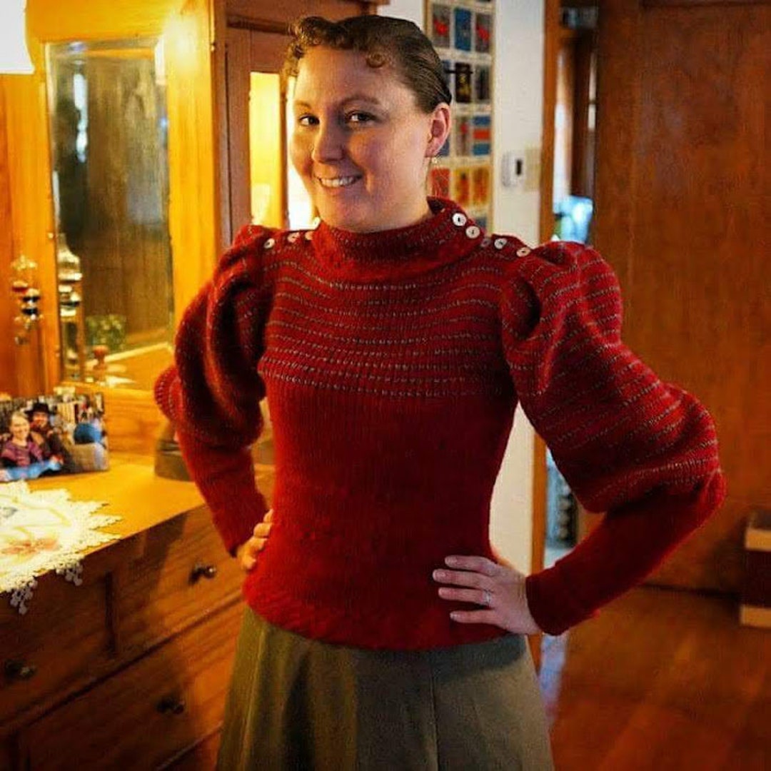 1897 Cycling Sweater Knitting Pattern: Victorian Reproduction Pattern ...