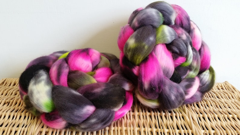 Roving Braid, Columbian-rambouillet Handpaint Top, 