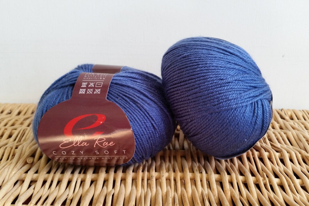 Worsted Wool Blend Yarn Baby Yarn Ella Rae Cozy Soft Royal - Etsy