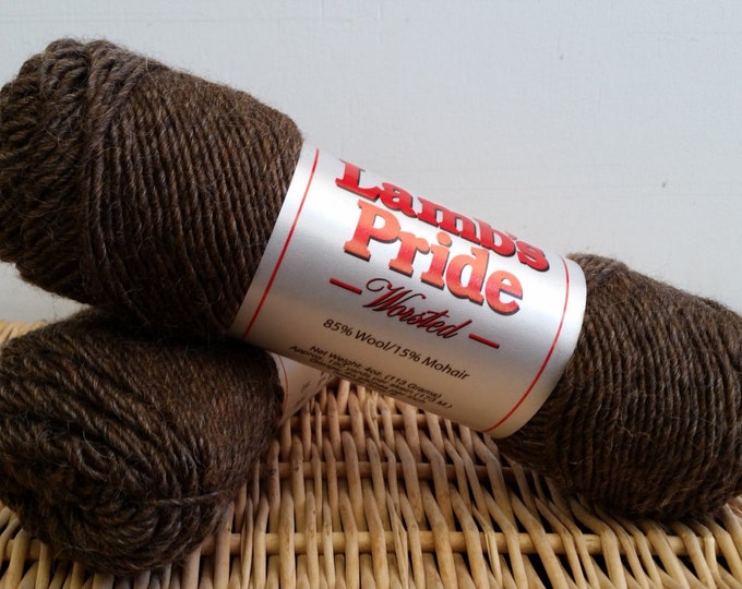 Wool Mohair Worsted Yarn, Worsted Wool Yarn, Wool Blend Yarn, Brown ...