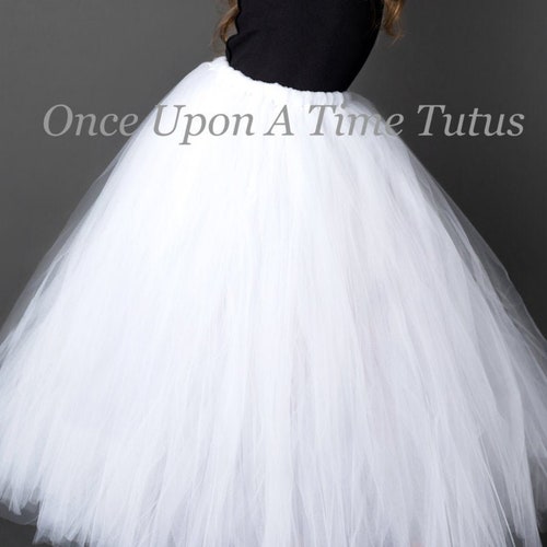 Long White Tutu Skirt Little Girls Tulle Skirt Kids Tutu - Etsy