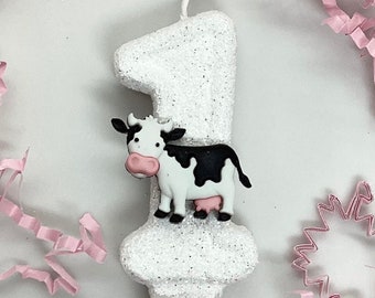 Custom 3d Number One Cow Print Cake Topper for Birthday, Color of ...