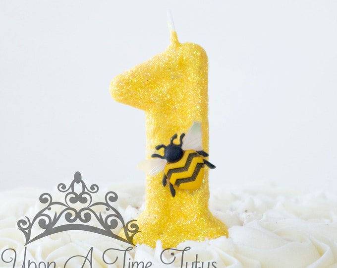 Bee Birthday Candle Bumblebee Party Decor Bumble Bee Party - Etsy