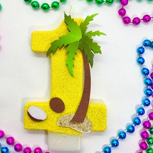 Palm Tree Birthday Candle, Tropical Party Decor, Coconut 1st Birthday ...