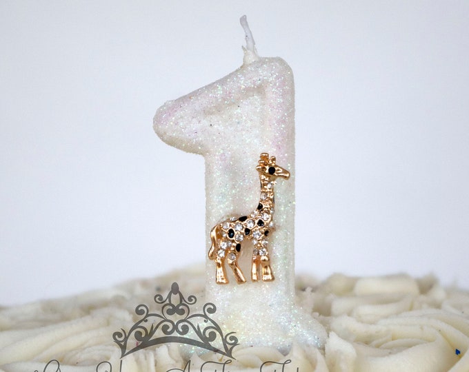 Giraffe Birthday Candle Safari Party Decor Custom Kids - Etsy
