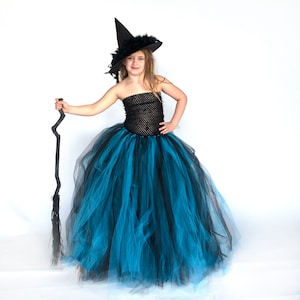 Witch Halloween Costume, Girls Witch Costume, Kids Floor Length Tutu ...
