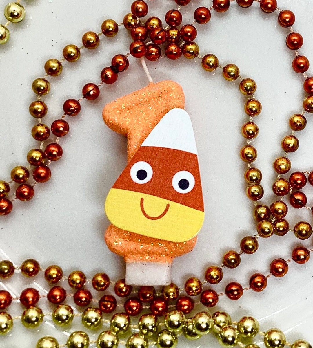 Candy Corn Birthday Candle Halloween Party Decor Glitter - Etsy