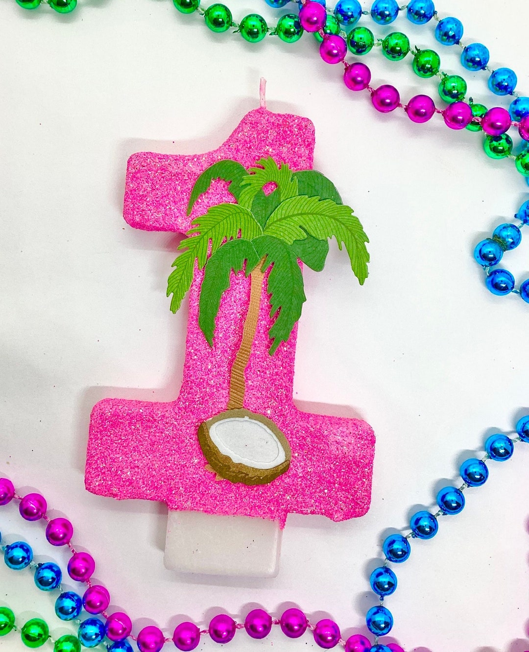 Palm Tree Birthday Candle, Tropical Party Decor, Coconut 1st Birthday ...