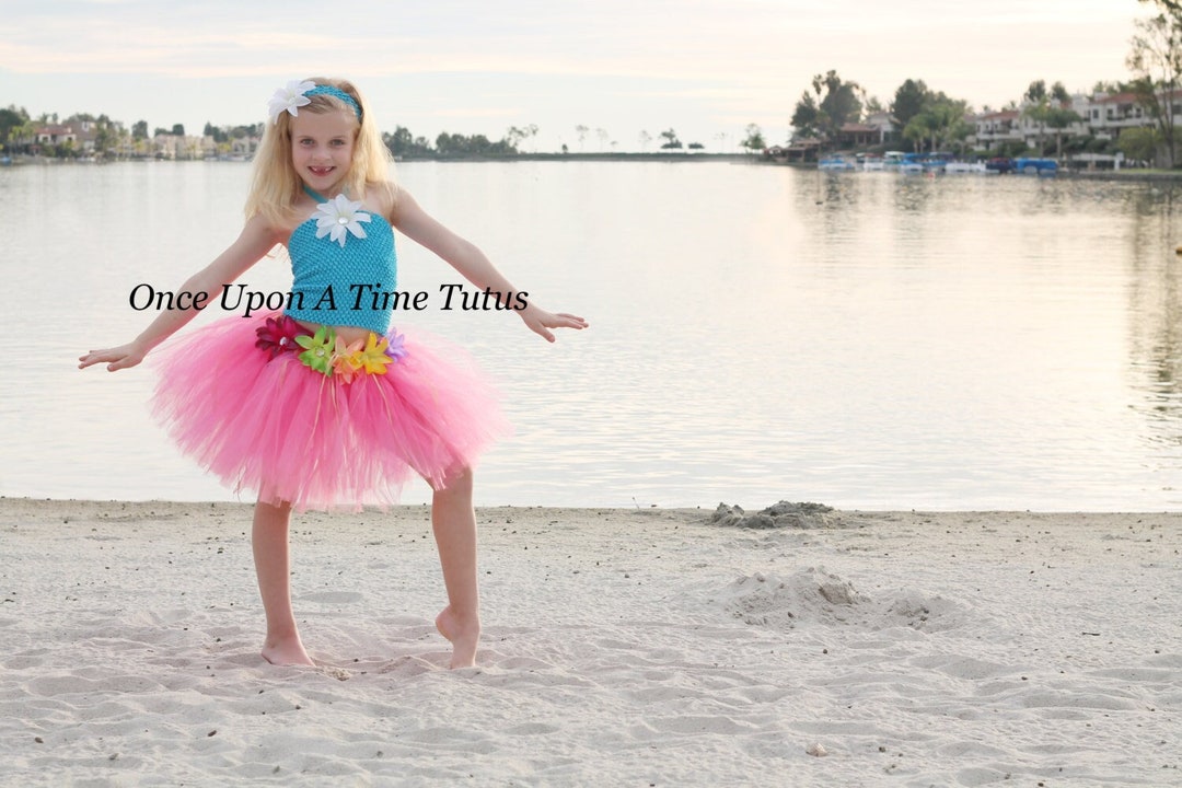 Hawaiian Luau Tutu, Hula Grass Skirt, Pink Tutu Set, Pool Party ...