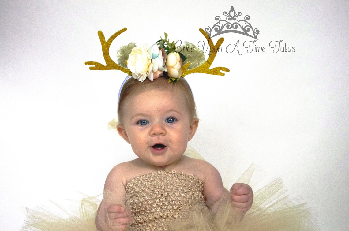 Deer Headband Halloween Costume Accessory Gold Antlers - Etsy