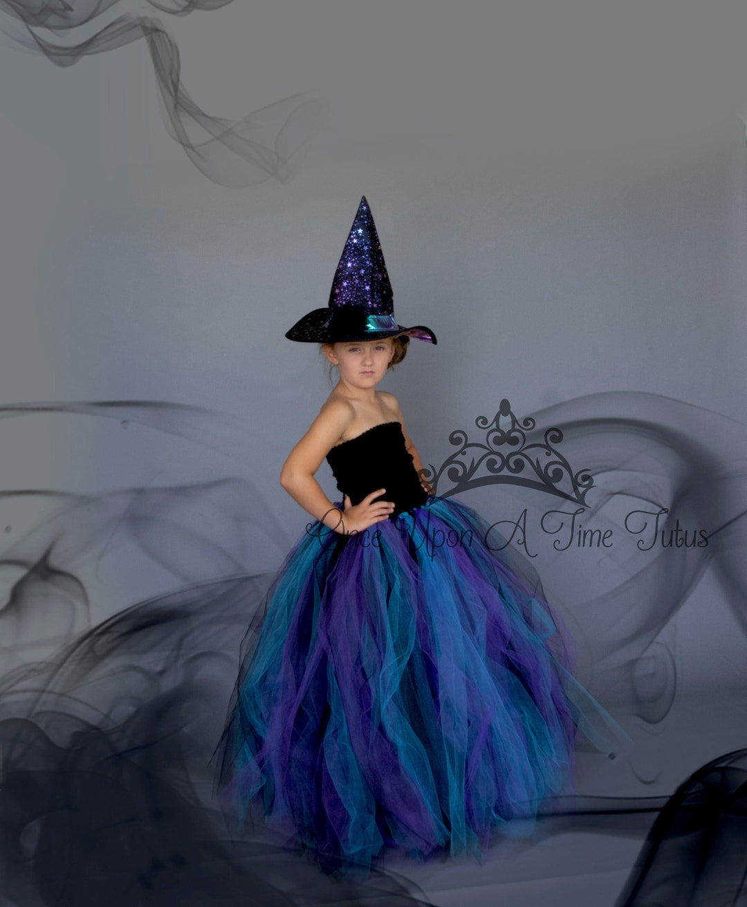 Witch Halloween Costume, Girls Witch Costume, Kids Floor Length Dress ...