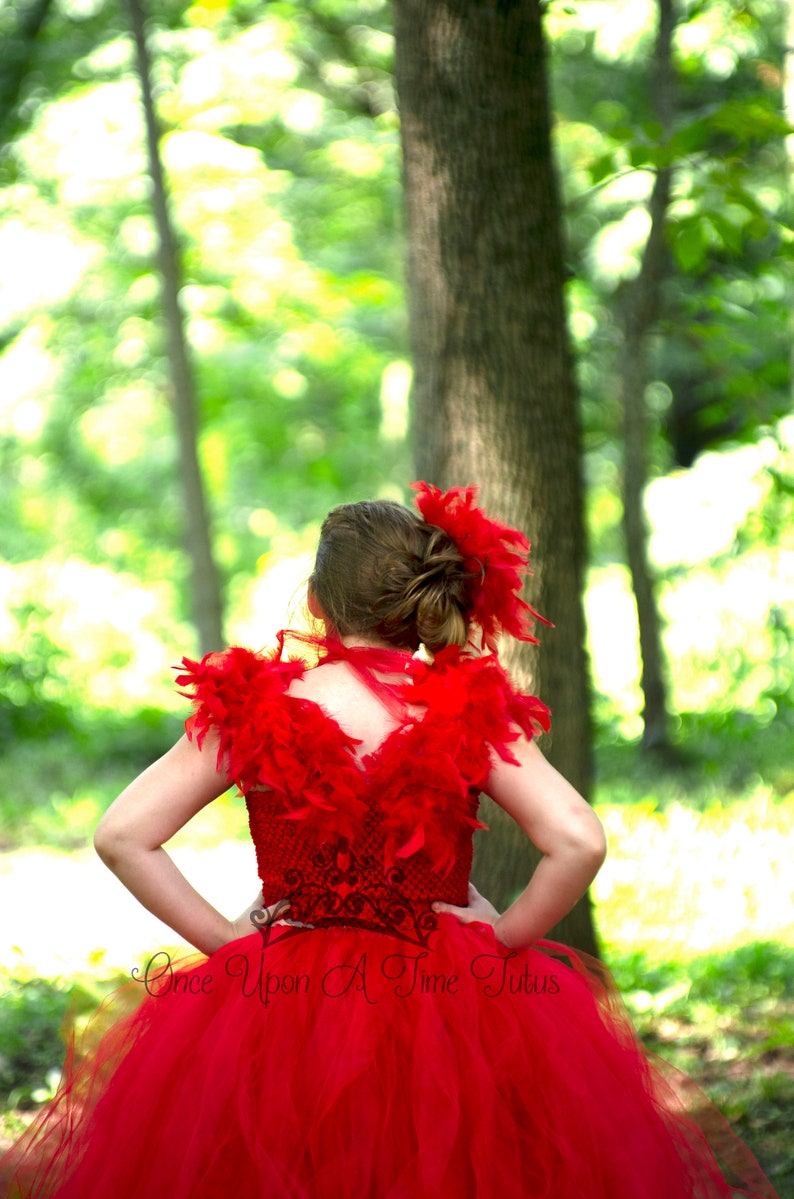 Parrot Costume, Red Bird Feather Dress, Girls Halloween Costume, Kids ...