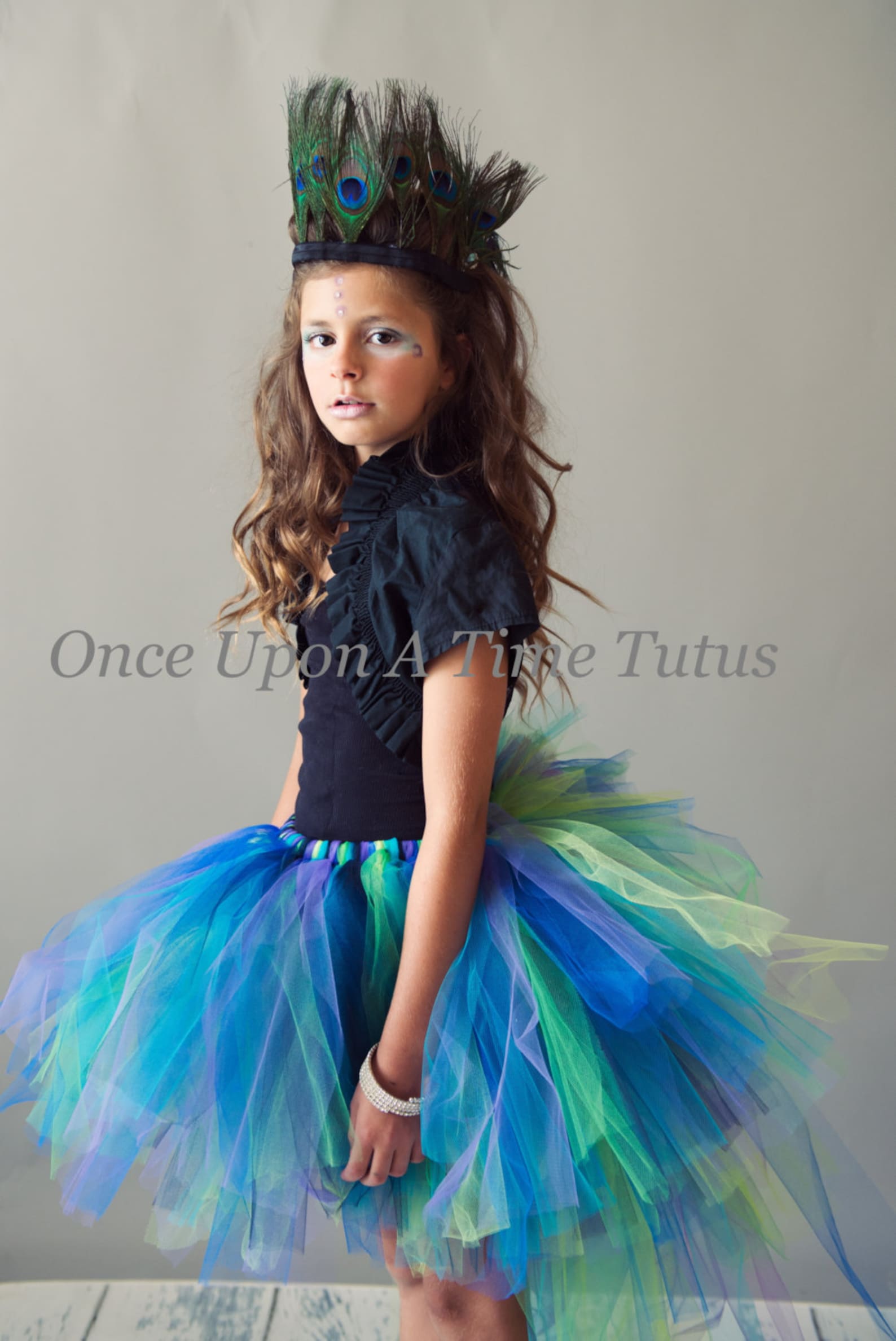 Peacock Tutu Skirt, Halloween Costume, Kids Peacock Costume, Exotic ...