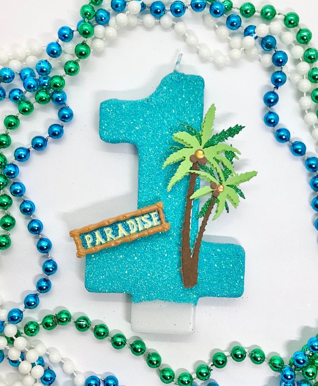Palm Tree Birthday Candle, Tropical Party Decor, Paradise 1st Birthday ...