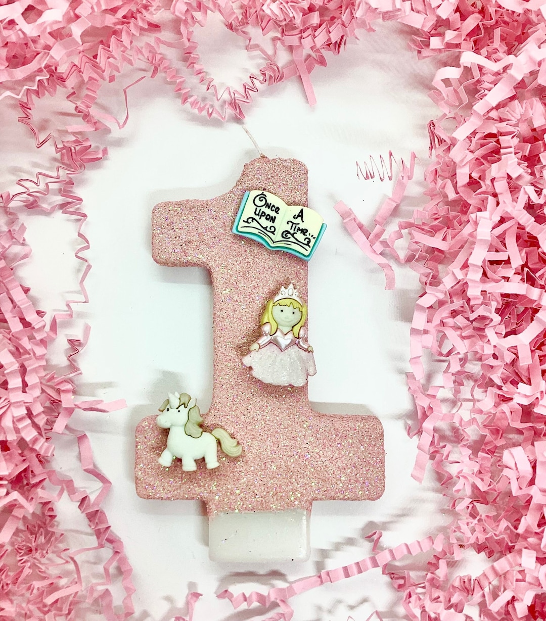Pink Princess Birthday Candle, Large Party Decor, Glitter Birthday ...