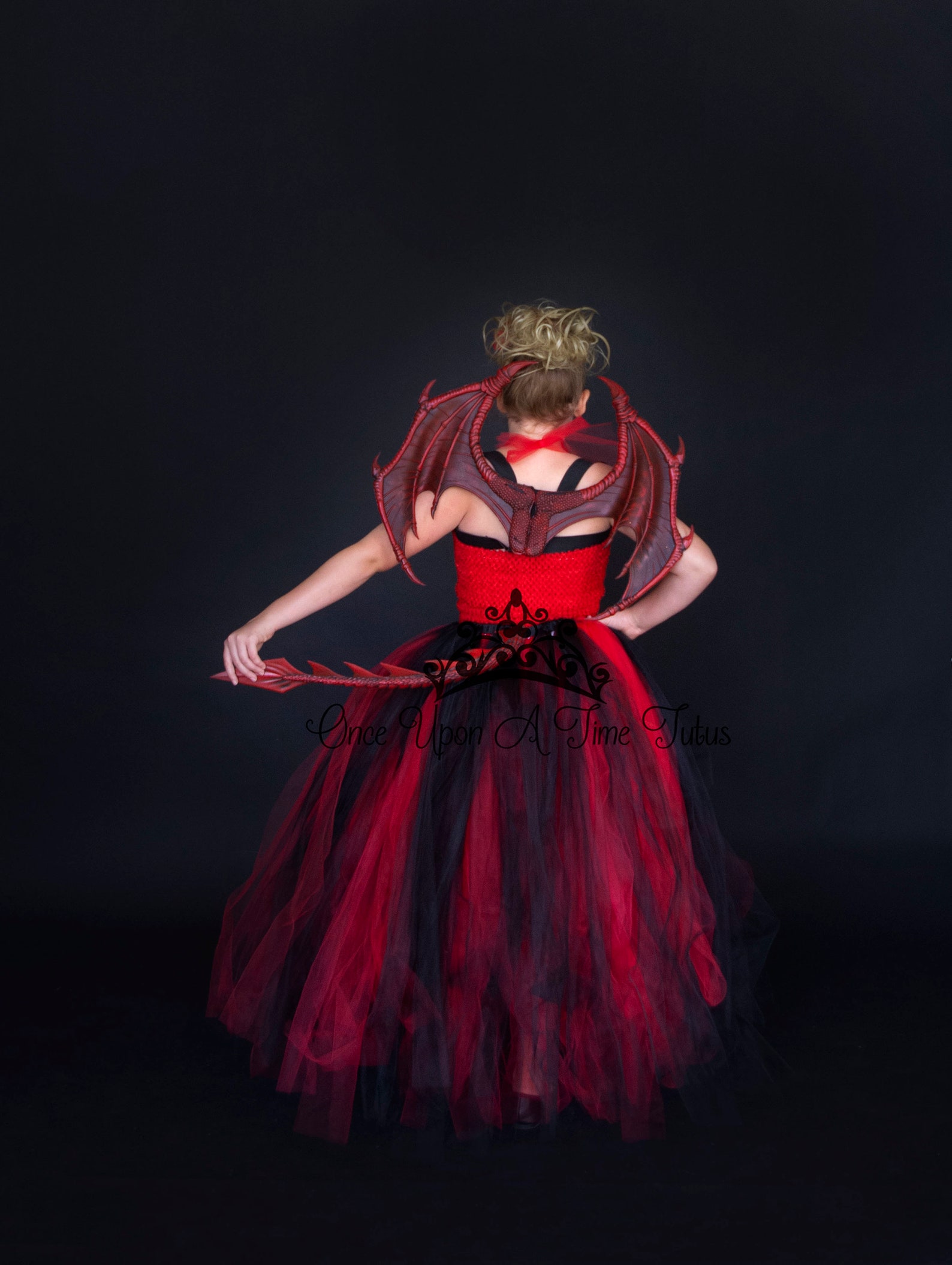 Red Dragon Costume, Kids Halloween Costume, Red Black Tutu Dress ...