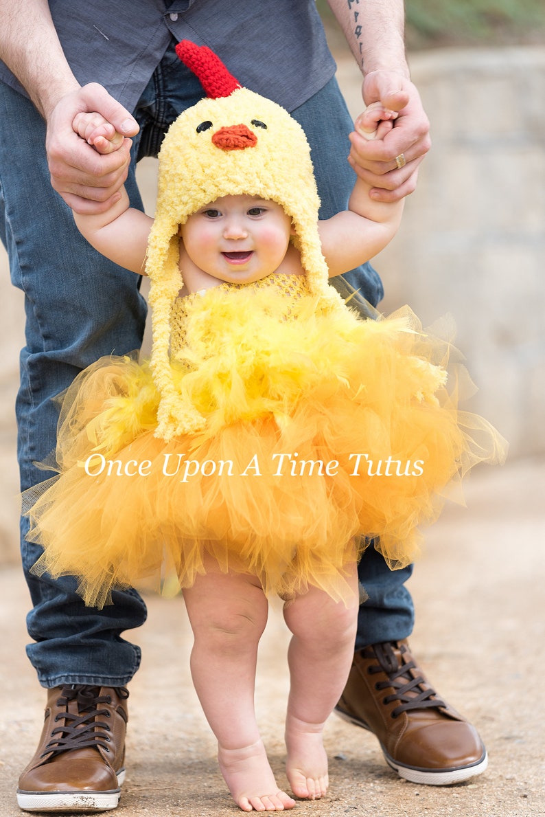 Chicken Costume, Yellow Chicken Tutu Dress, Little Girls Costume, Baby ...