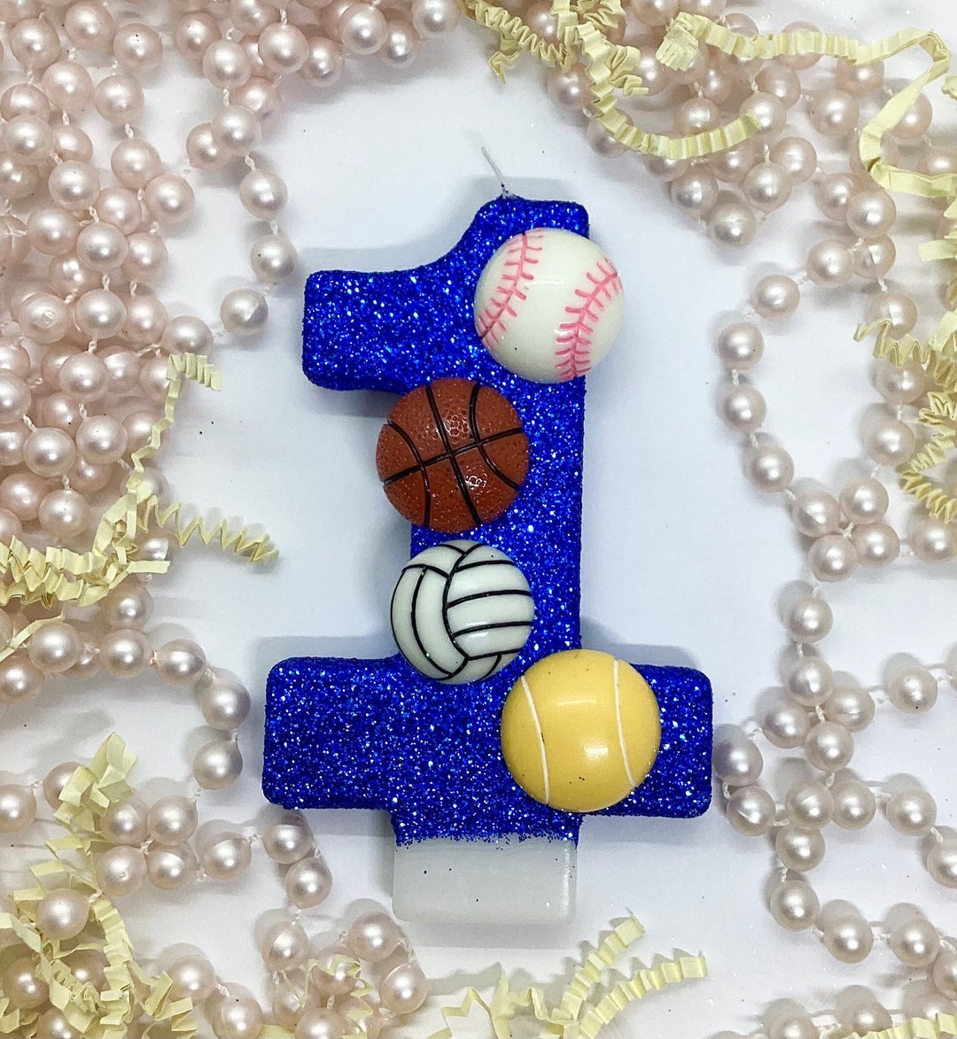 Sports Birthday Candle, Boys Party Decor, Sports Ball Party Decor ...
