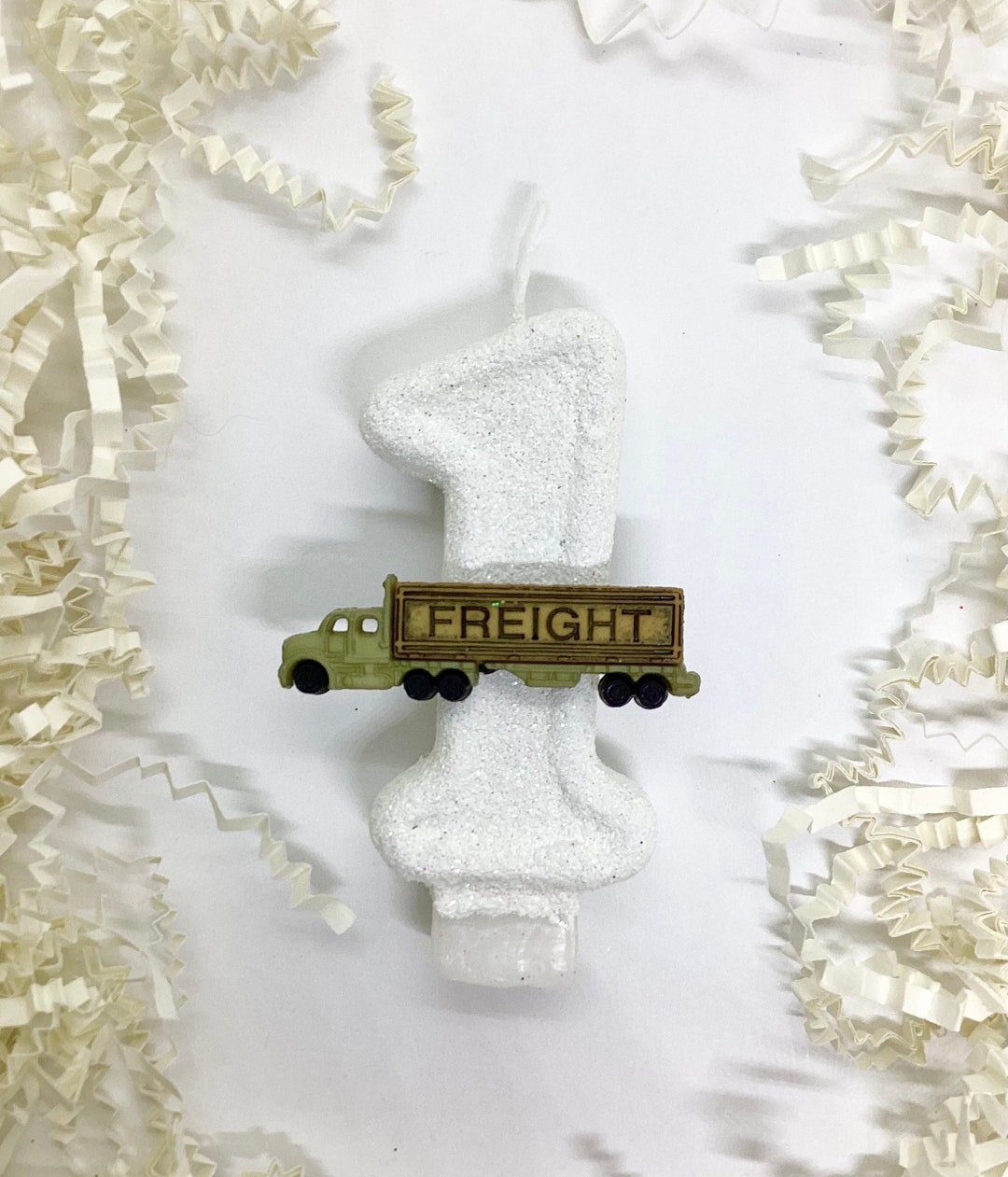 Truck Birthday Candle, Tractor Trailer Party Decor, Kids Sparkly Number ...