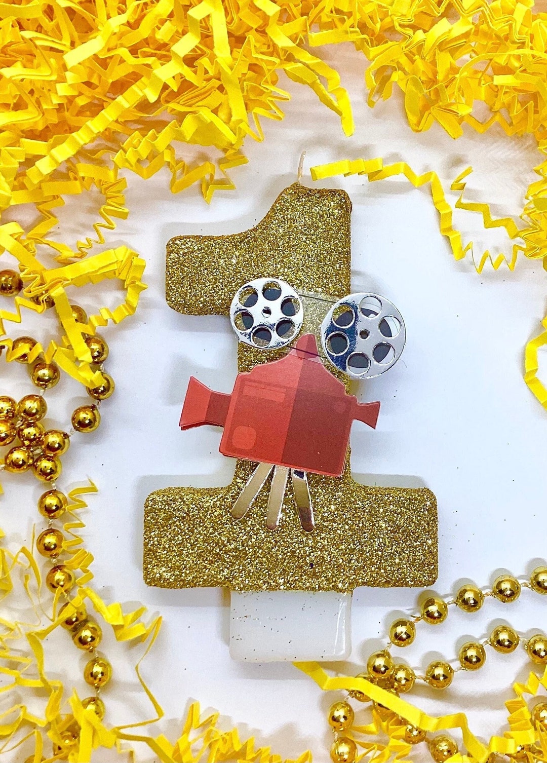 Movie Night Birthday Candle, Movie Director Decor, Girls Sparkly Number ...