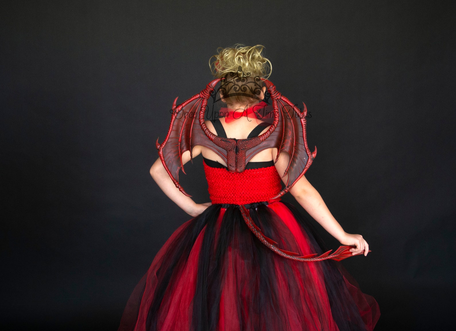 Red Dragon Costume, Kids Halloween Costume, Red Black Tutu Dress ...