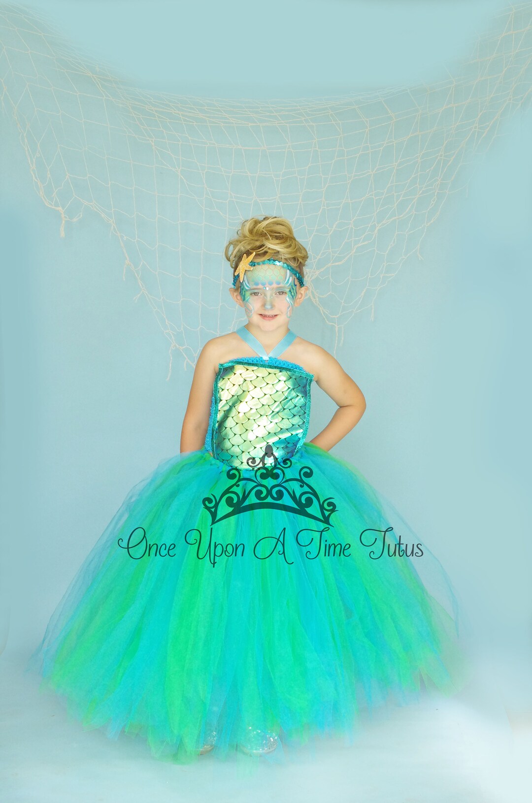 Mermaid Costume, Girls Tutu Dress, Mermaid Birthday Outfit, Kids ...
