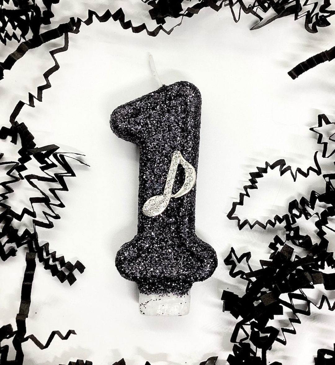Music Note Birthday Candle, Music Theme Party Decor, Glitter Birthday ...