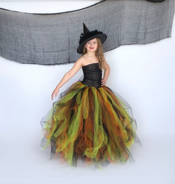 Witch Halloween Costume Girls Witch Costume Kids Floor | Etsy