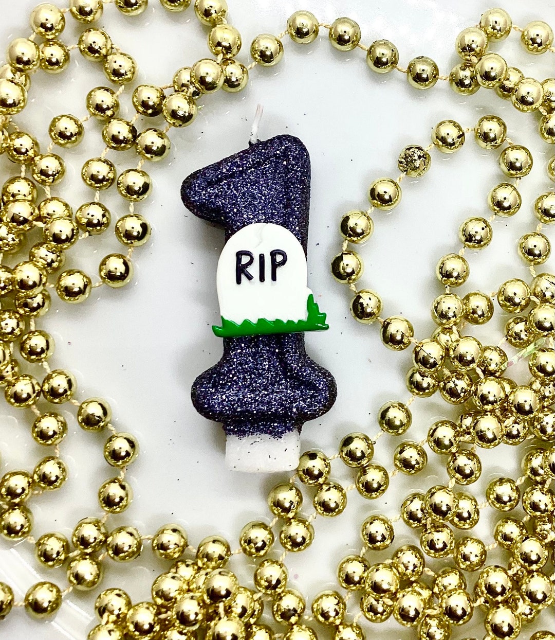 Tombstone Glitter Birthday Candle, Halloween Birthday, Party Supplies ...