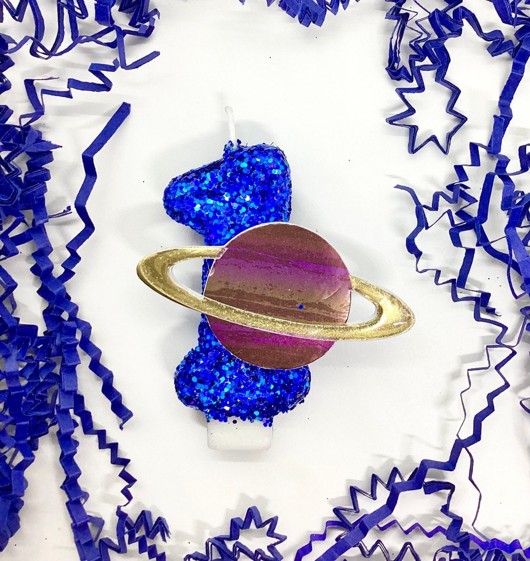 Saturn Birthday Candle, Planet Candle, Outer Space, Kids Celestial ...