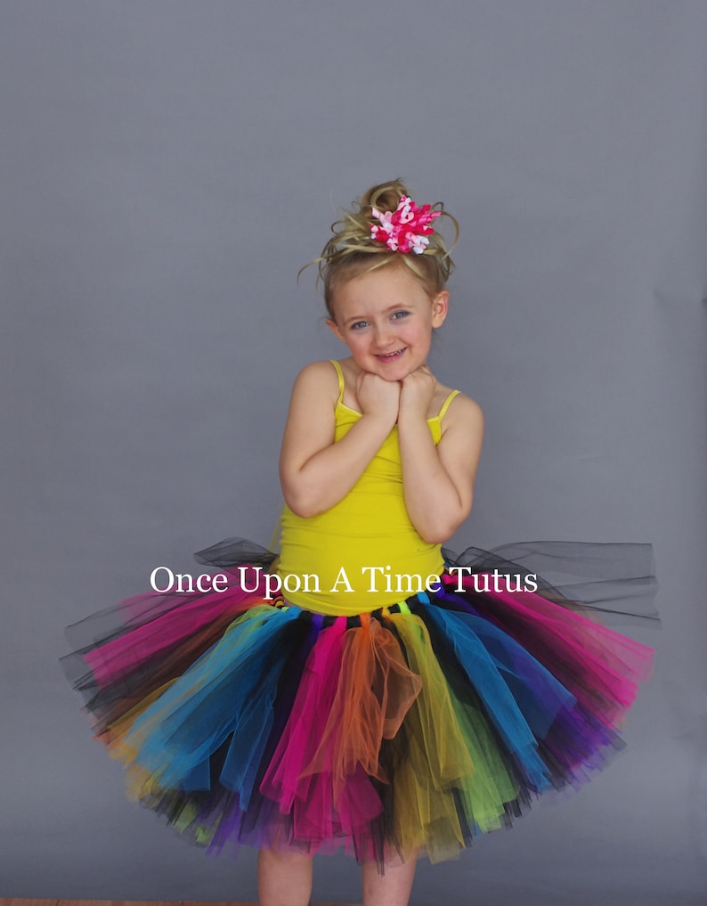 Black Rainbow Tutu Bright Rainbow Tutu Baby Girls Tutu Kids - Etsy