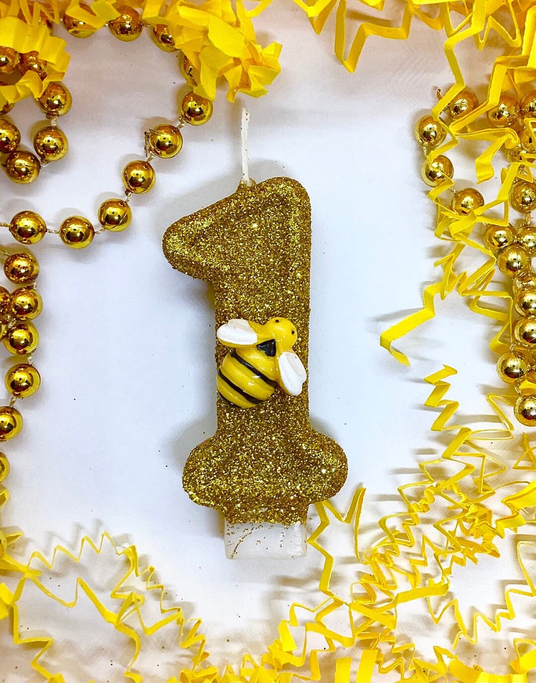 Honey Bee Birthday Candle, Kids Bumblebee Party Decorations, Sparkly ...