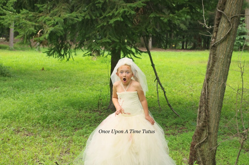 Zombie Halloween Costume, Bloody, Kids Costume, Dead Bride Costume ...