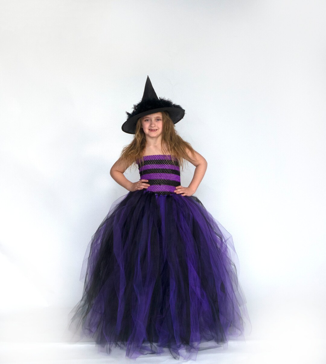Witch Halloween Costume, Girls Witch Costume, Kids Floor Length Tutu ...