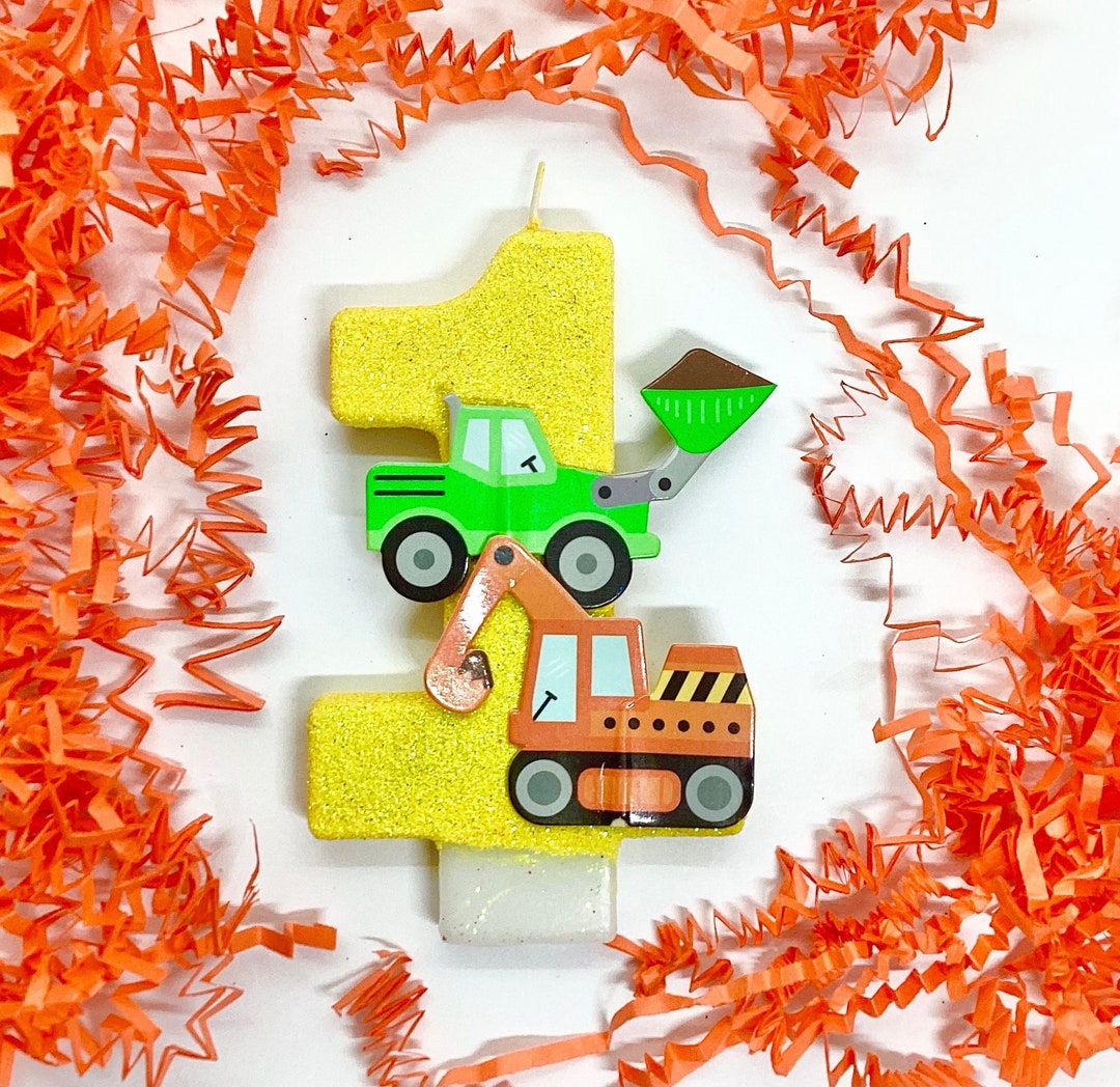 Construction Birthday Candle, Kids Truck Party Decor, Boys Birthday ...