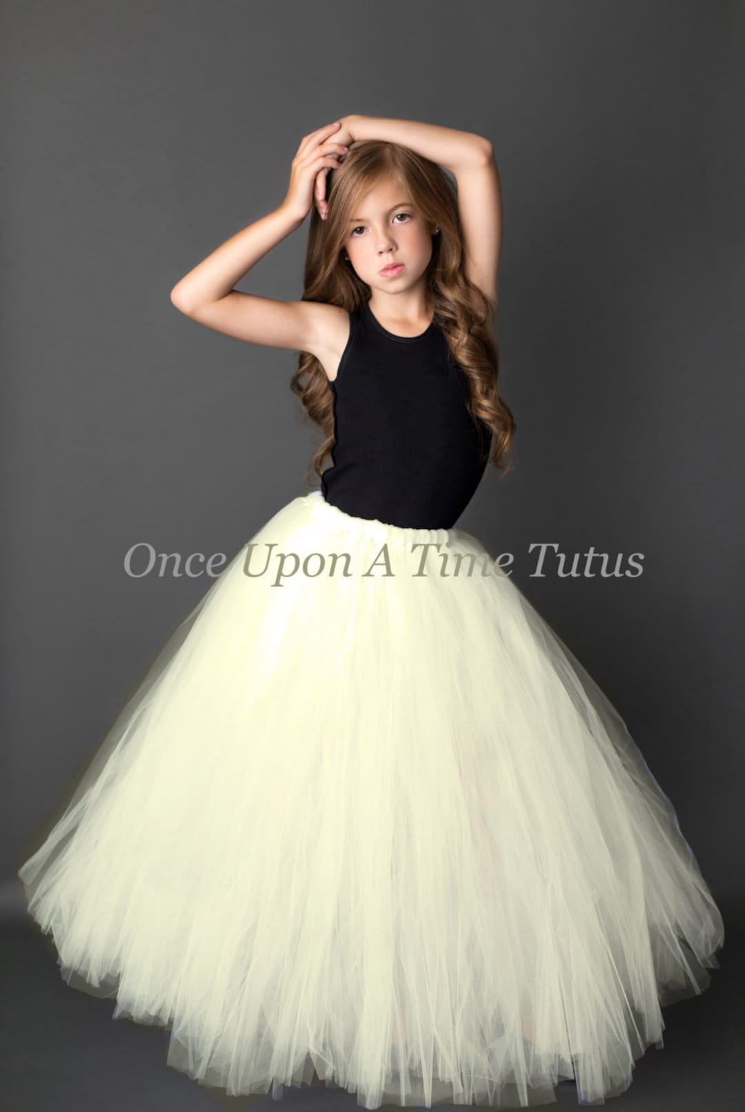 Long Ivory Tutu Skirt, Little Girls Tulle Skirt, Kids Tutu Skirt ...