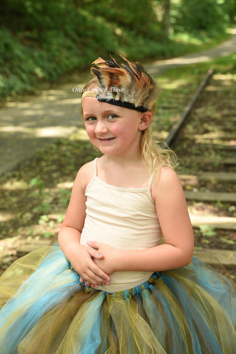 Gold Blue Tutu Skirt Long Fall Skirt Native American - Etsy