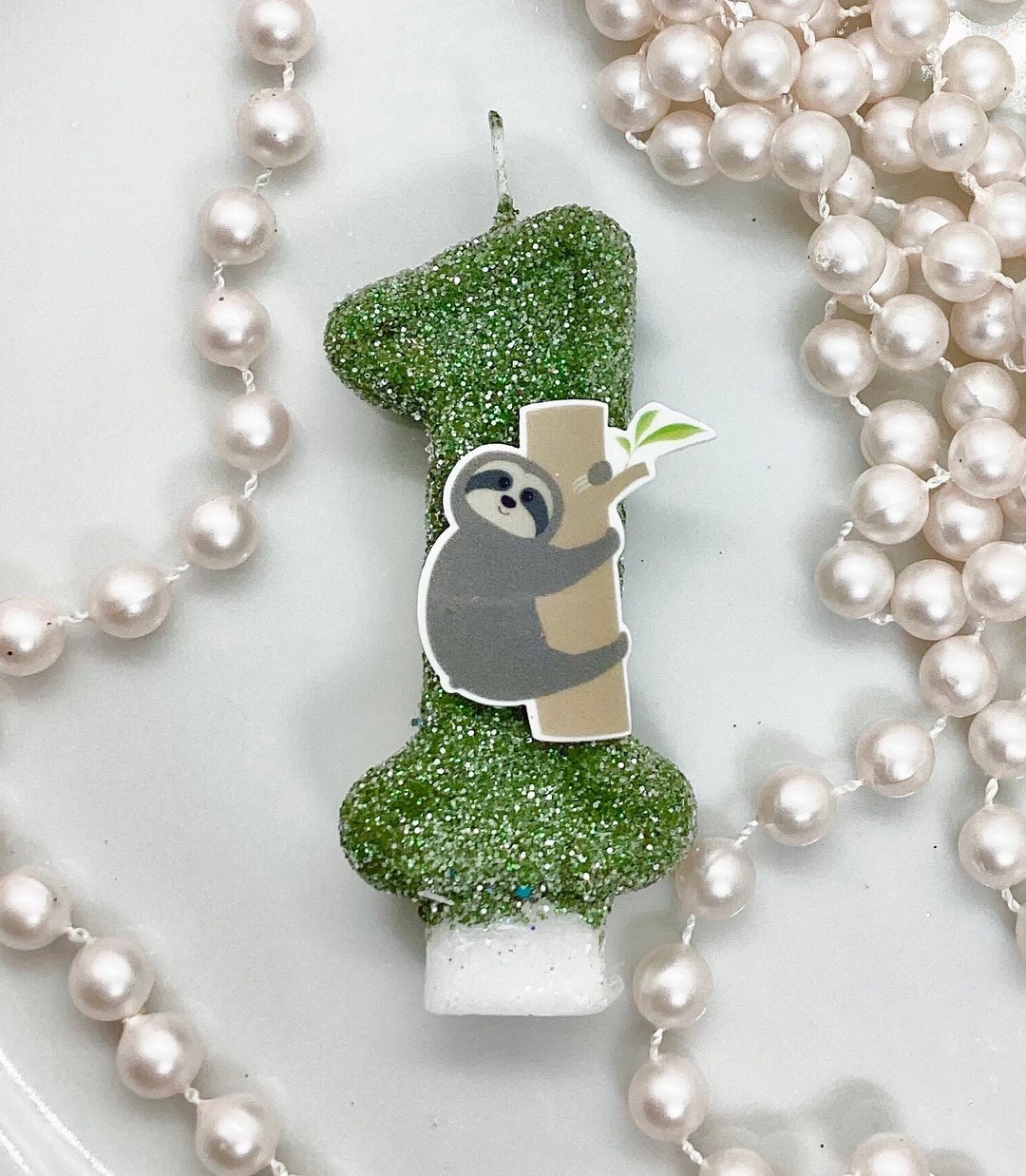 Sloth Birthday Candle Safari Party Decor Custom Kids One - Etsy