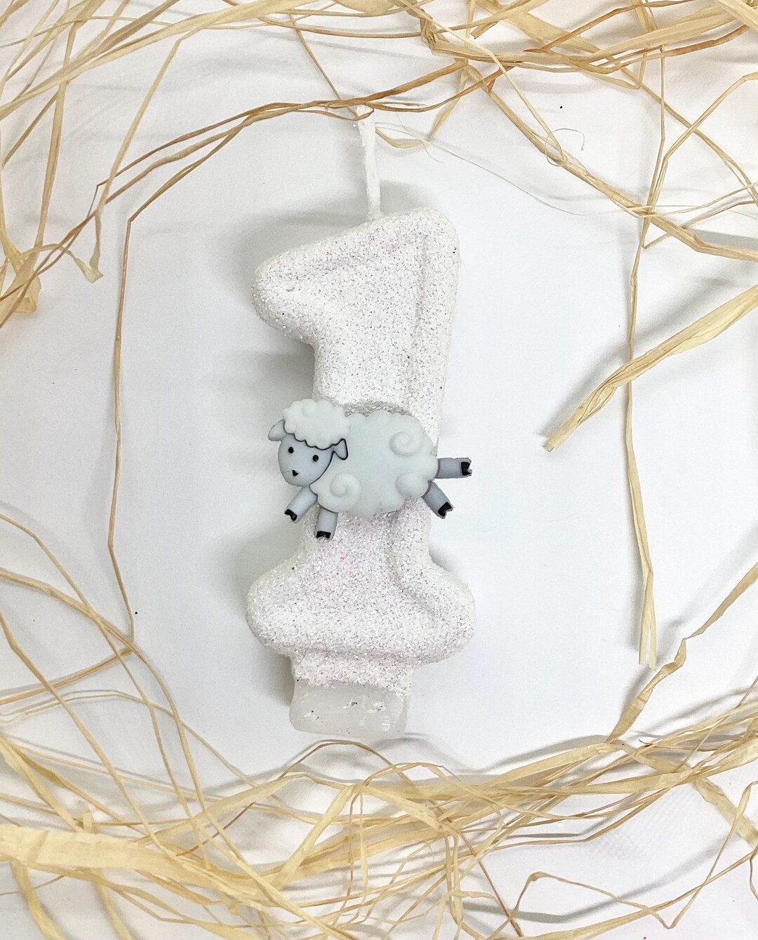 White Sheep Birthday Candle, Farm Theme Party Decor, Kids Custom Party ...