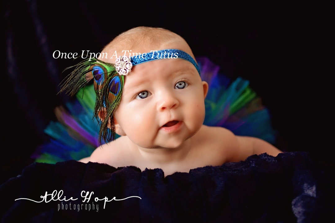 Peacock Feather Headband Halloween Costume Wedding Hair Piece Fascinator Photo Prop Little