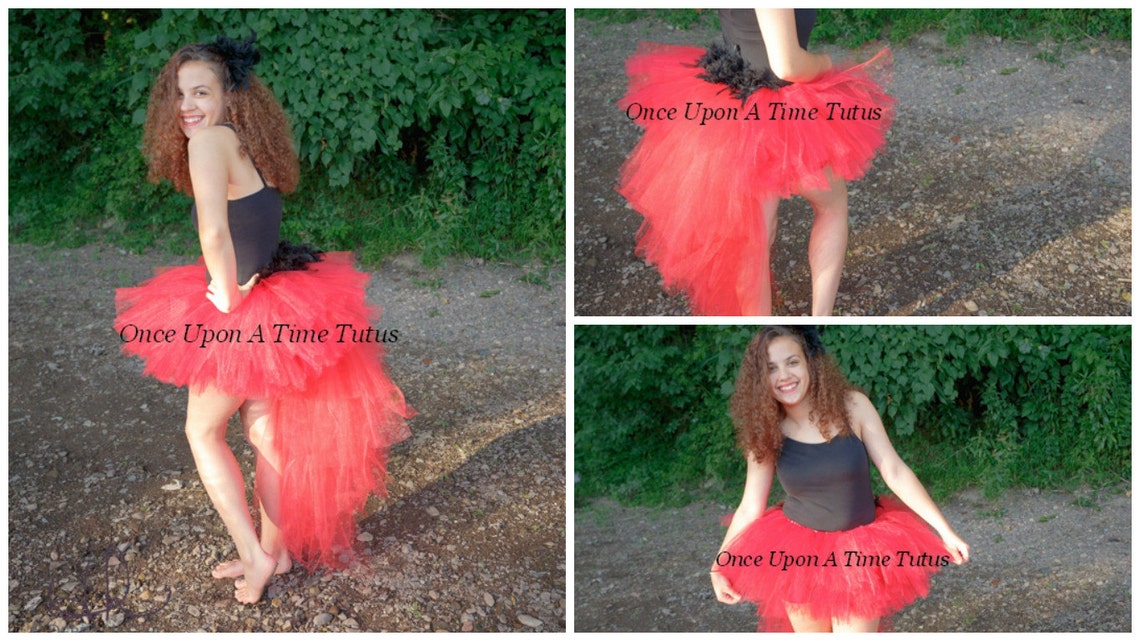Red Black Feather Tutu Parrot Bustle Skirt Halloween Costume - Etsy