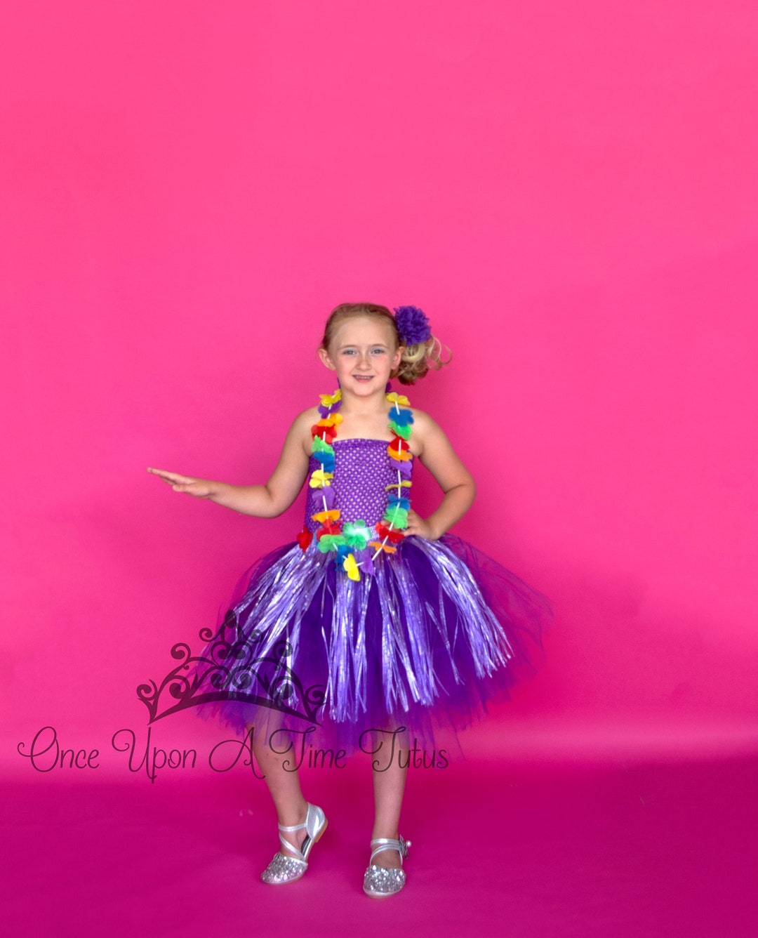 Hawaiian Luau Tutu, Hula Grass Skirt, Purple Tutu Set, Pool Party ...