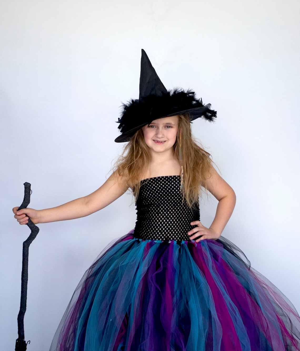 Witch Halloween Costume Girls Witch Costume Kids Floor - Etsy