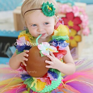 Luau Hawaiian Grass Hula Skirt Tutu Dress Set Rainbow - Etsy