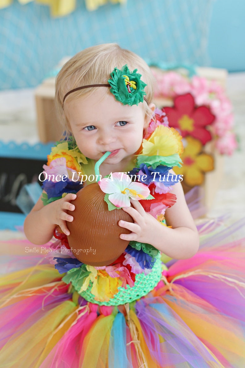 Luau Hawaiian Grass Hula Skirt Tutu Dress Set Rainbow - Etsy