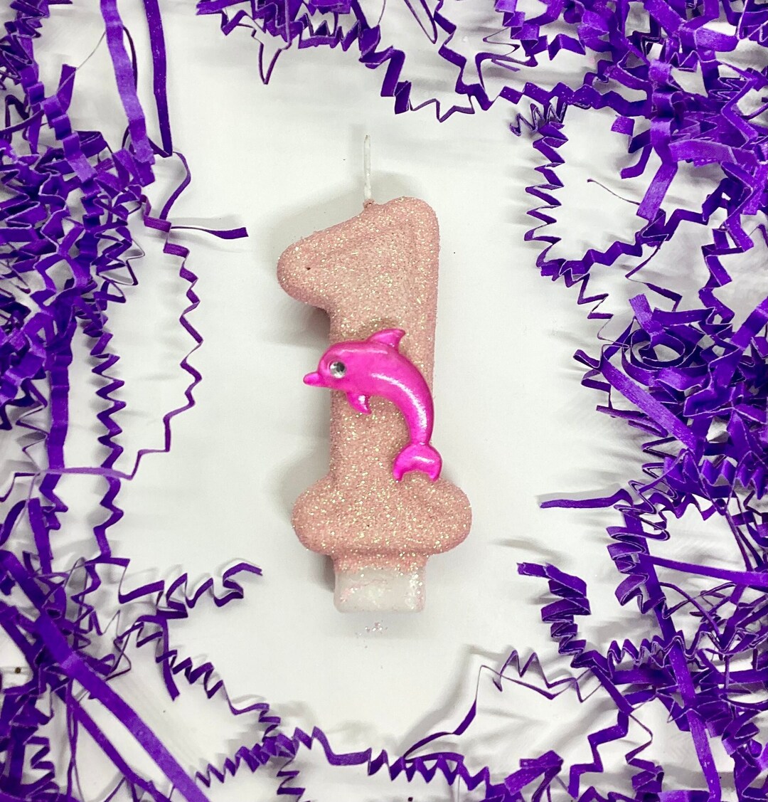 Dolphin Birthday Candle, Hot Pink Fish Party Decor, Under the Sea Party ...