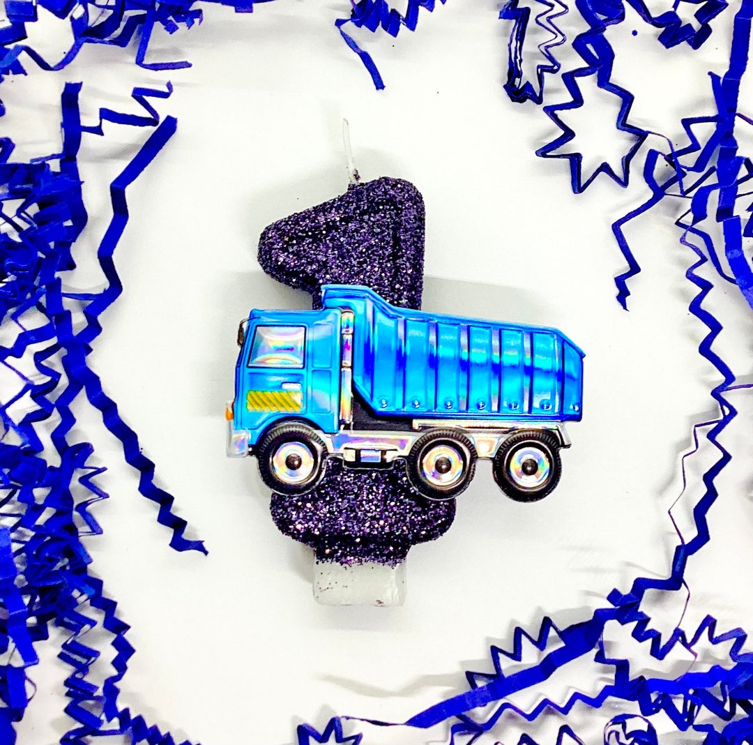 Trash Truck Birthday Candle, Dump Truck Vehicle, Kids Party Decor, One ...
